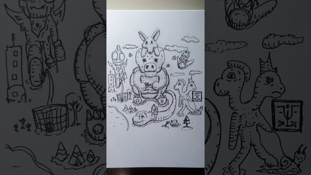 Intuitive Drawing : Sitting Turtle #hobbyist #drawing #learntodraw