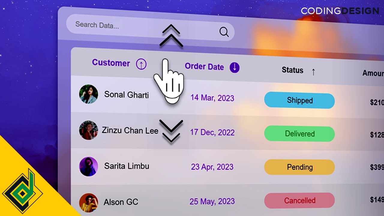 Sortable Table Using Vanilla JavaScript (Sort an HTML Table)