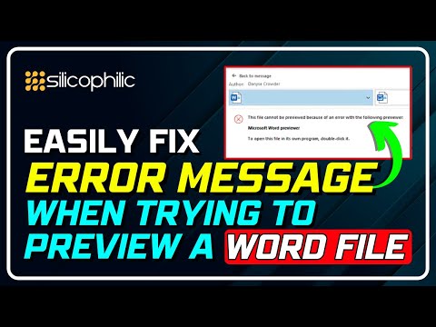 Fix Word Preview Error | "This File Can't Be Previewed" | Microsoft Office Tutorial