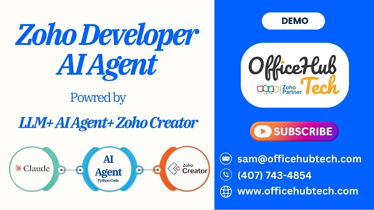Zoho Developer AI Agent Demo | Powered by LLM + AI Agent (Python) + Zoho Creator | FREE & OpenSource