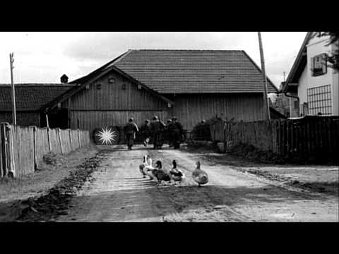 US soldiers move through villages of Unter-Diessen and Oberdiessen, Bavaria, Germ...HD Stock Footage