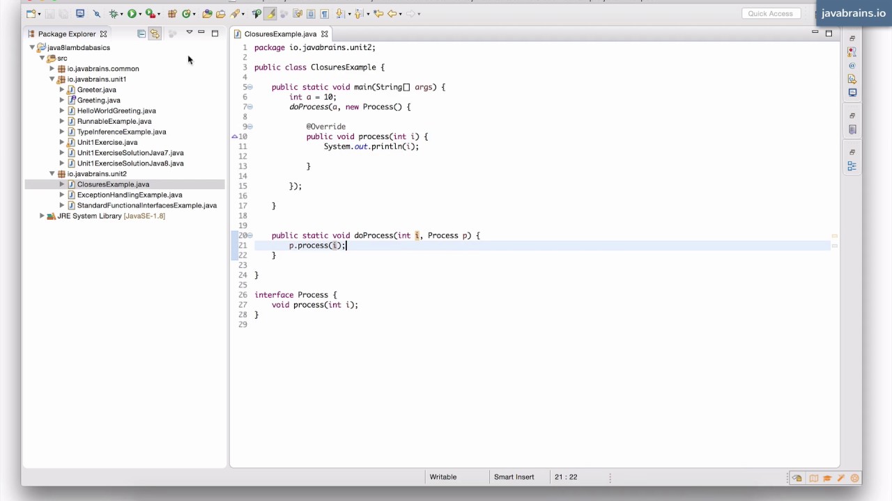 Java 8 Lambda Basics 19 - Closures in Lambda Expressions