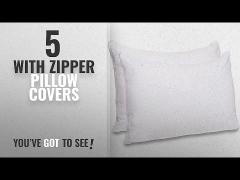 Top 10 With Zipper Pillow Covers [2018 ]: Mellanni Cotton Pillow Cases w/Zipper - Set of 2 King