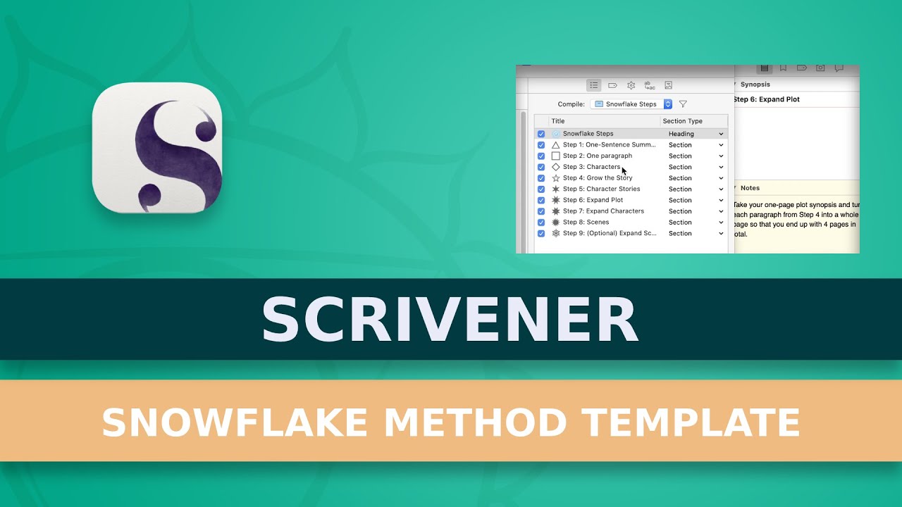Write your Novel with Scrivener's Snowflake Method Template
