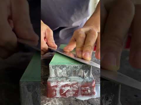 Whetstone sharpening for Japanese Knife #fyp #knife #knifesharpening #ray #knifesharpener #rui