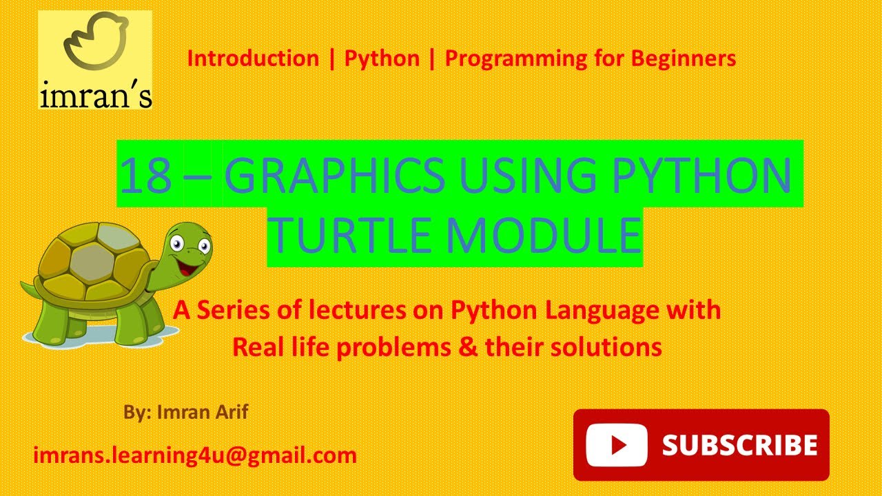 Python Tutorial for Beginners 18 | Graphics Using Python Turtle Module