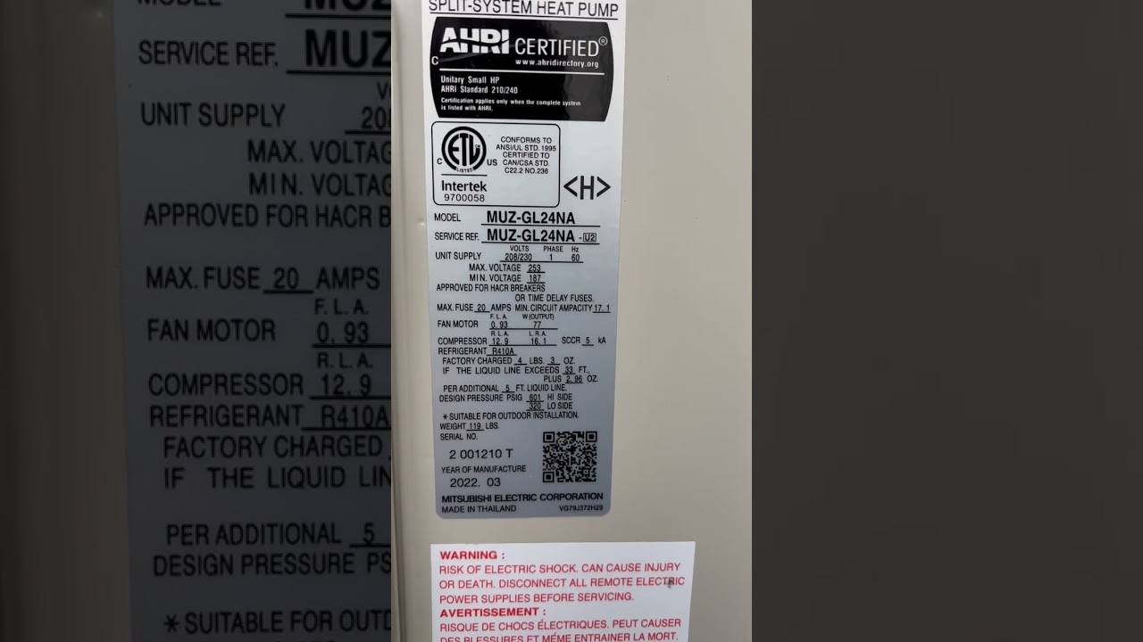 AC Unit Correct size breaker or fuse and wires. NEC 440.4(B) and 310.15(B)(16) #electrician #wiring