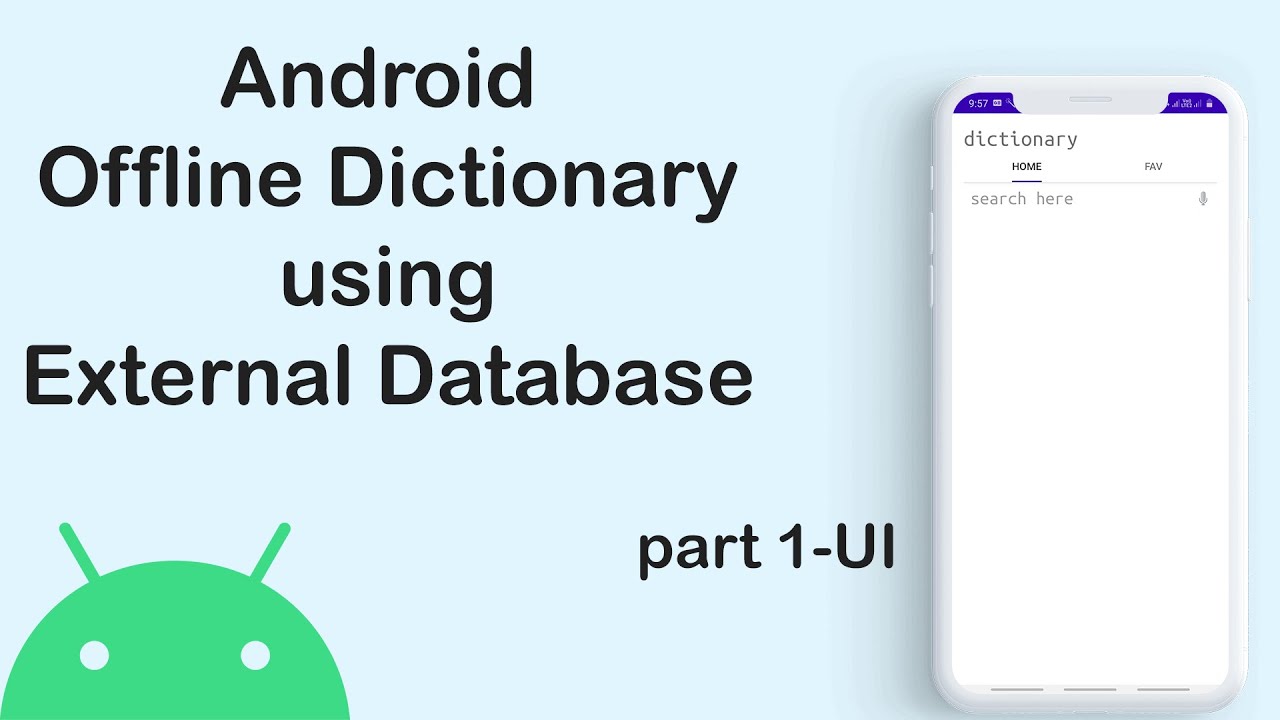 Android Dictionary tutorial 2020 - part 1