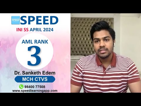 3rd Rank AML, MCH CTVS, INISS April 2024, Dr. Sanketh Edem. #iniss