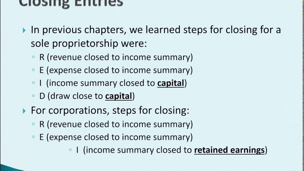 Illustrate Retained Earnings Transactions
