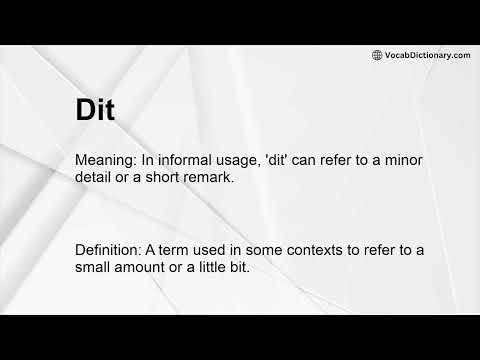 Dit Meaning