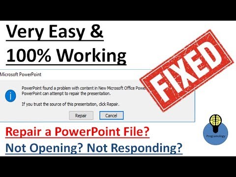 repair powerpoint file - Not opening or Responding or PowerPoint found a problem with content pptx