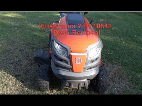 Removing the deck from a Husqvarna YTH 18542 MOWER