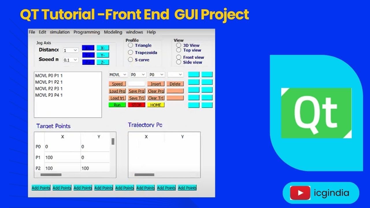 QT C++ Tutorial |  Project | Front end GUI