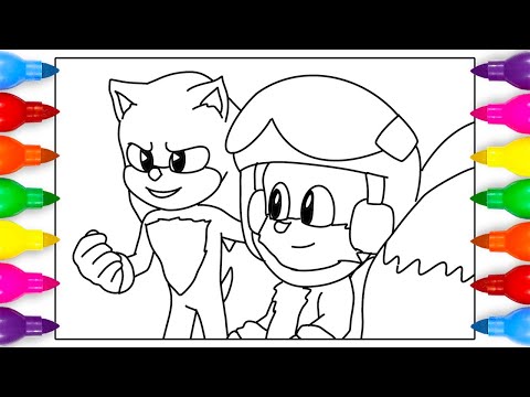 Sonic 3 Coloring Book | Sonic and Pilot Tails Coloring Page
