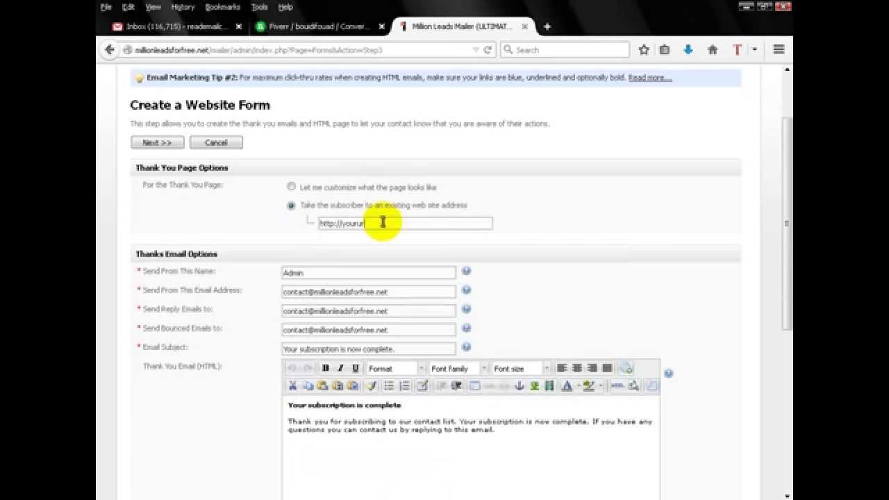 Interspire Email Marketing tutorial - creating a list & optin form