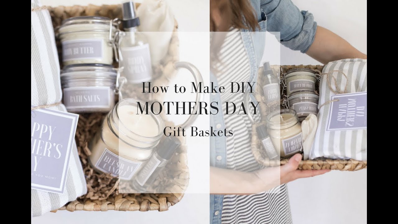 Handmade Mother's Day Gift Baskets with Free Printable Labels
