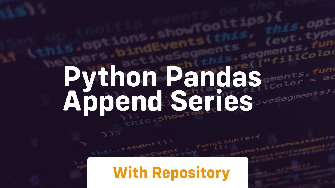 python pandas append series