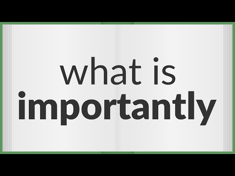 Importantly | meaning of Importantly