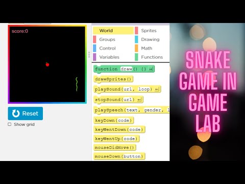 How to create Snake game in gamelab in code.org.