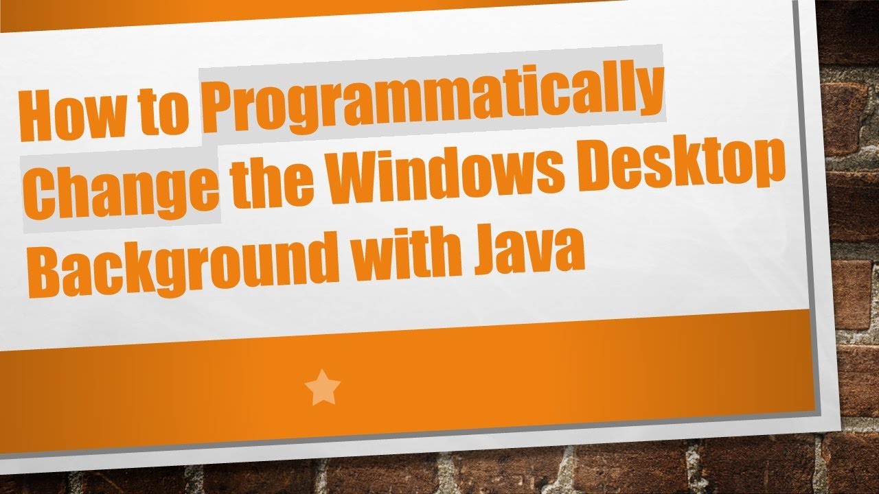 How to Programmatically Change the Windows Desktop Background with Java
