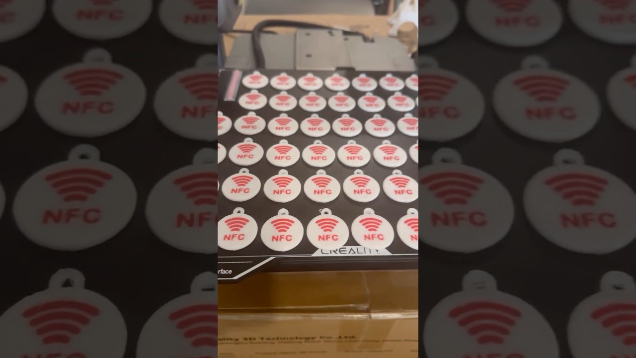 Just  3-D printed 56 NFC tags took me 4 hours 55 minutes #creality3d