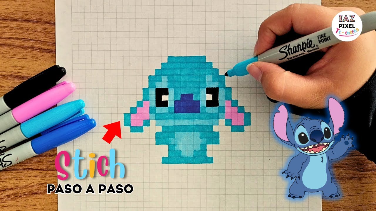 Como pintar a STITCH en PIXEL ART – Tutorial paso a paso #stich