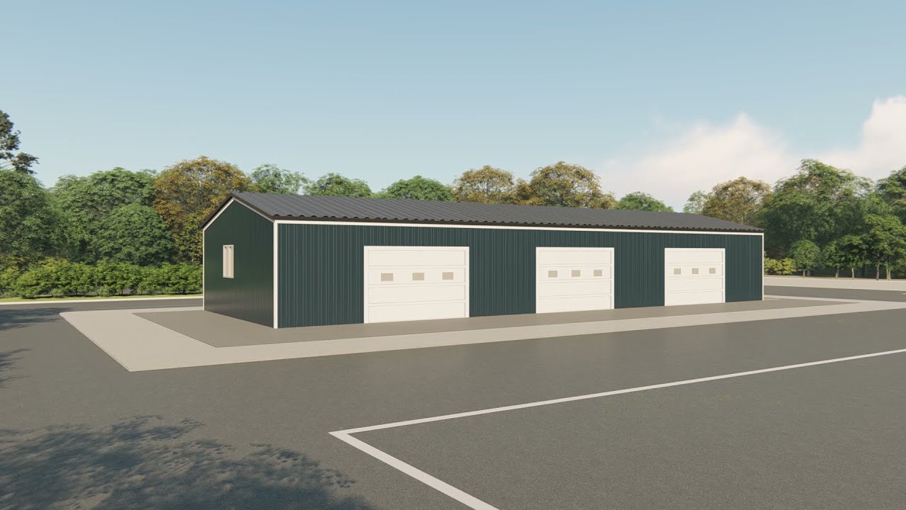 Workshop Metal Building - 3D Rendering