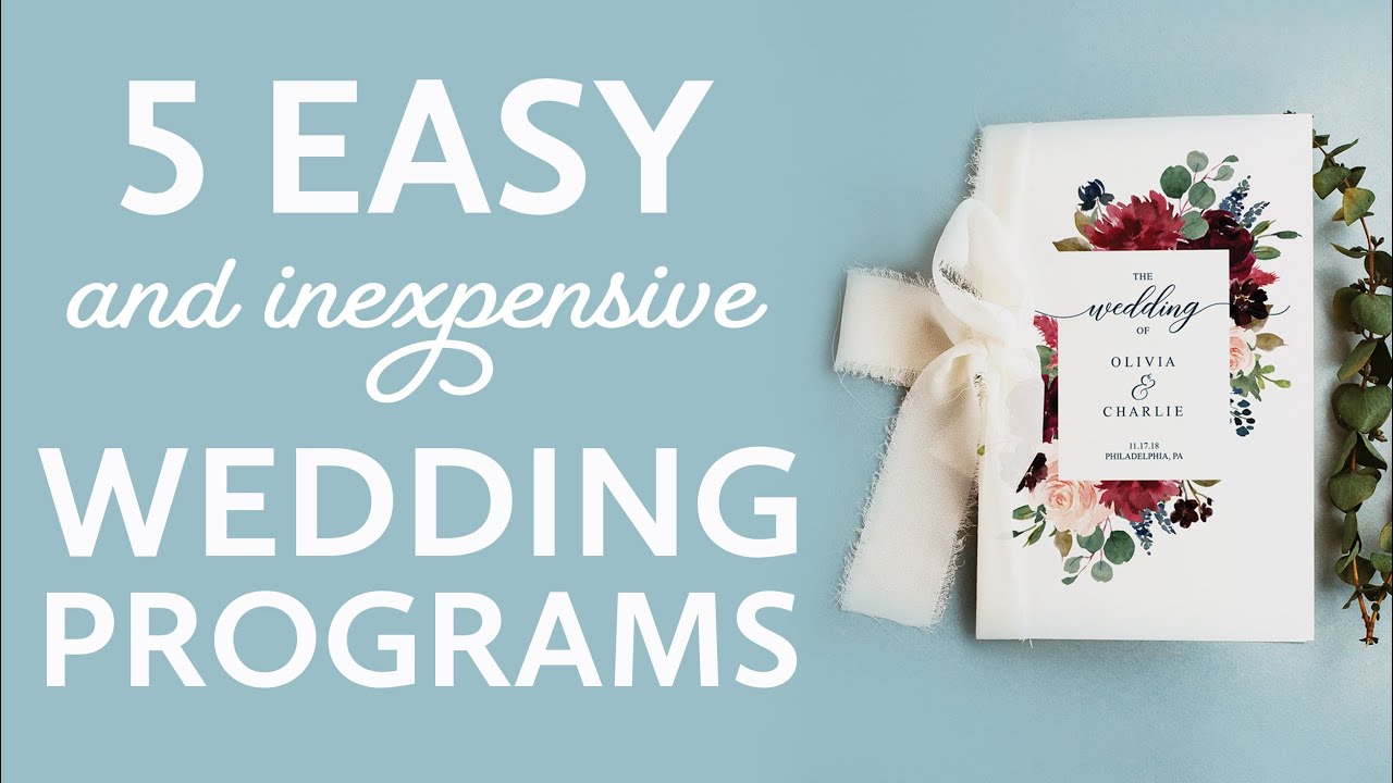 5 Easy (and inexpensive) Wedding Programs