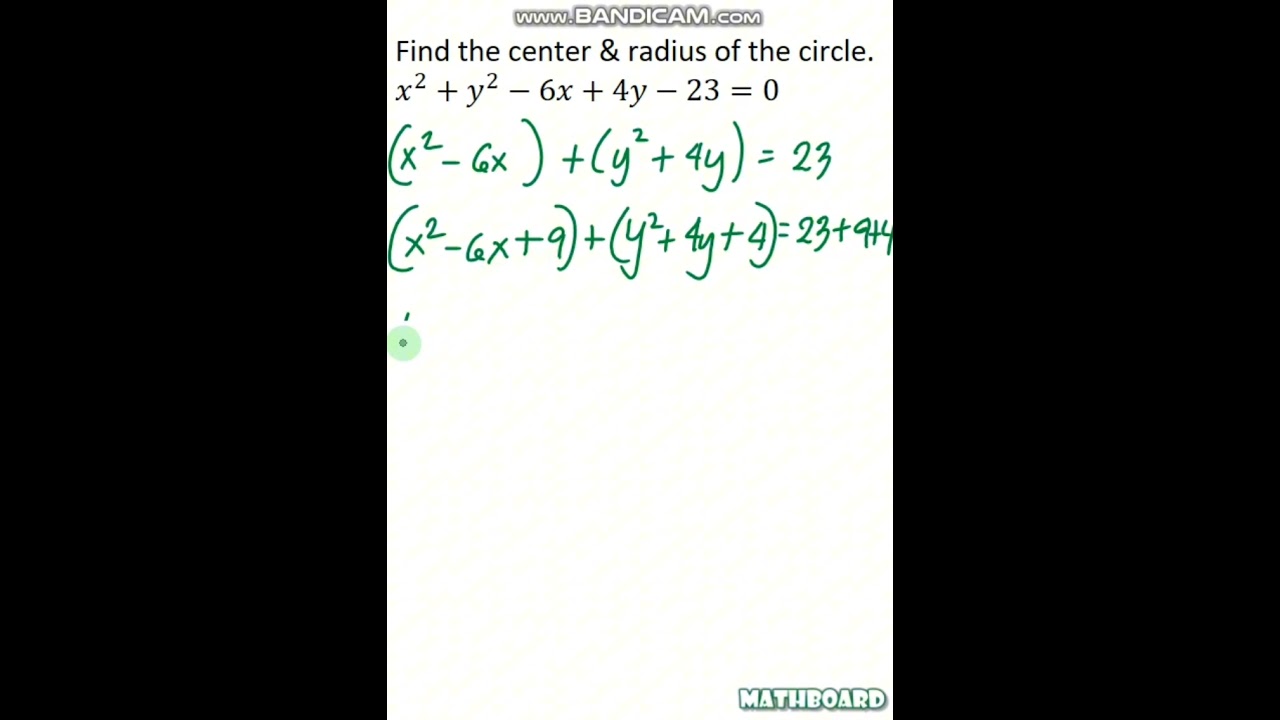 How to find the center and radius of a circle?