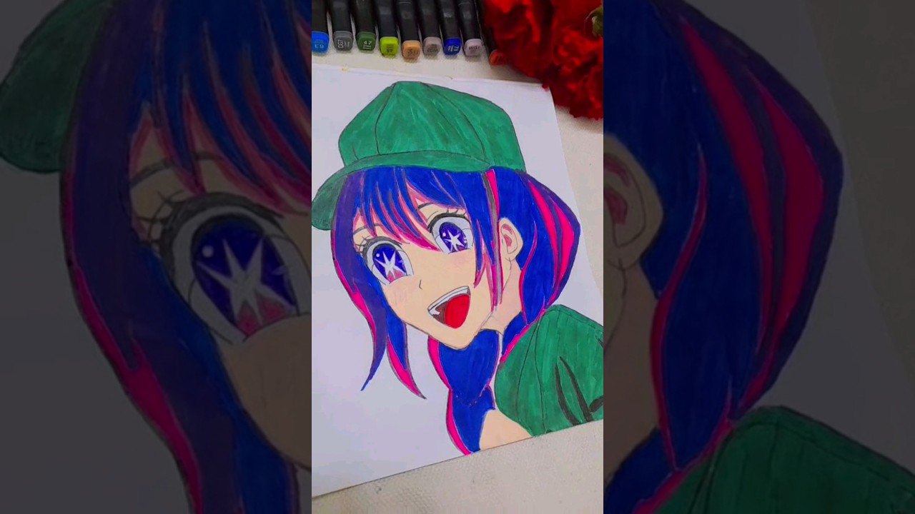 Ai Hoshino painting Tutorial #animeart #animelover #shorts #ytshorts