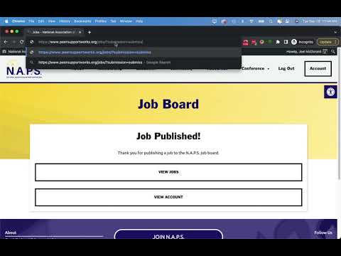 New N.A.P.S. Job Board - Submitting/Managing Jobs