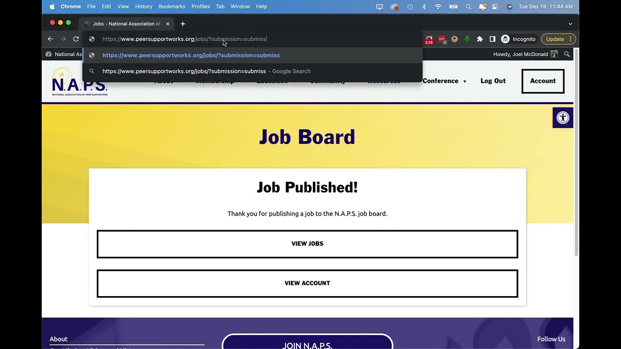 New N.A.P.S. Job Board - Submitting/Managing Jobs