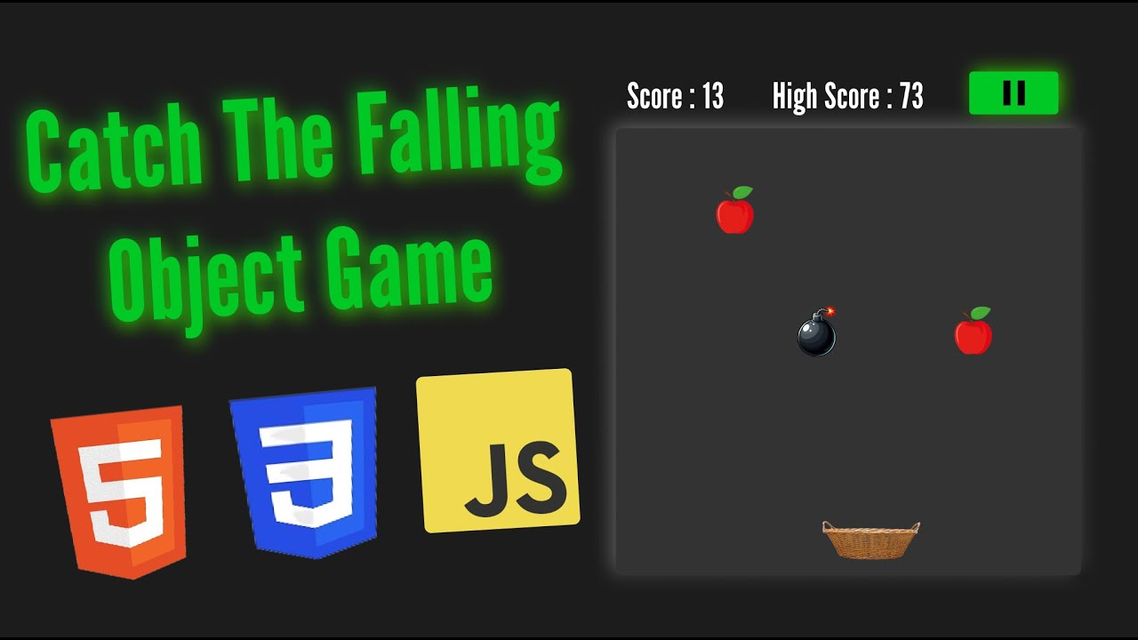Catch the Falling Object Game — HTML, CSS & JavaScript (Full Tutorial)
