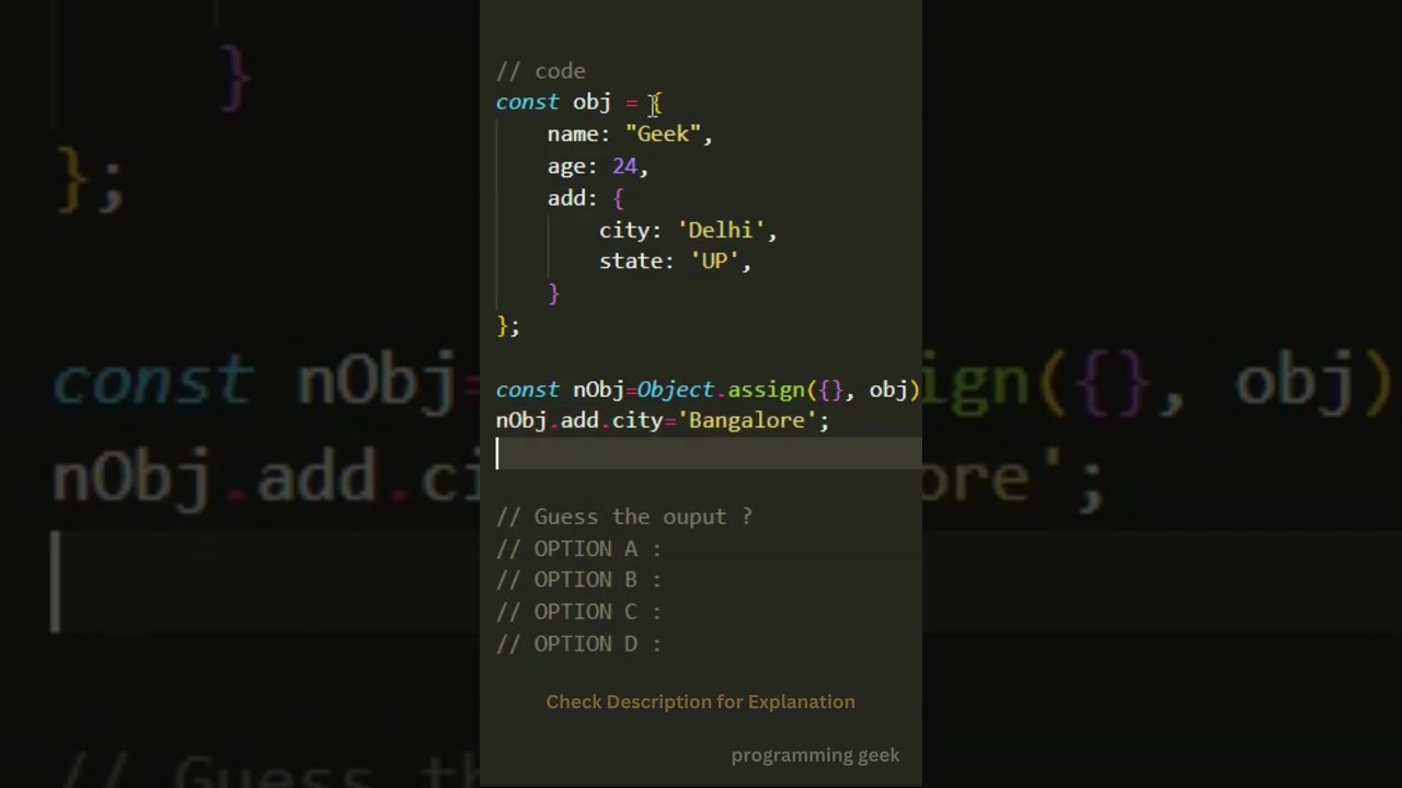 Javascript Quiz:How Well Do You Know Object.assign() method #programming  #javascript  #coding #quiz