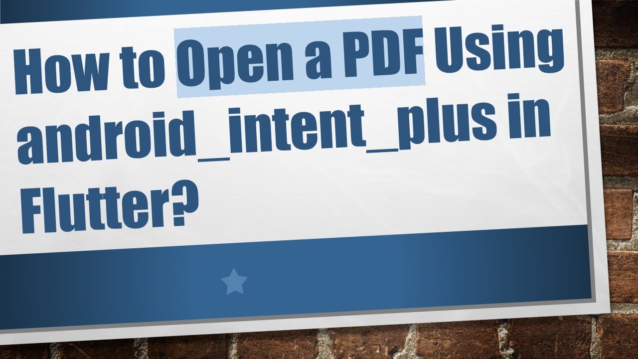 How to Open a PDF Using android_intent_plus in Flutter?