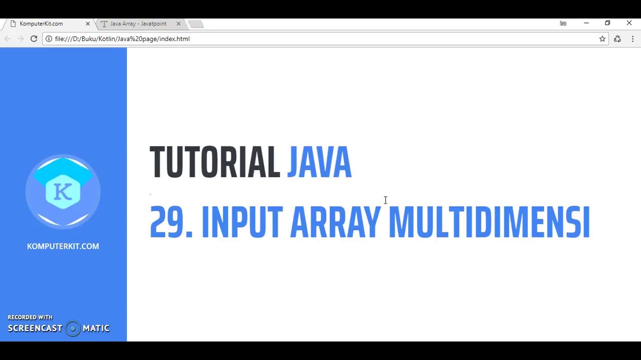 Tutorial Java   29 Input Array Multidimensi