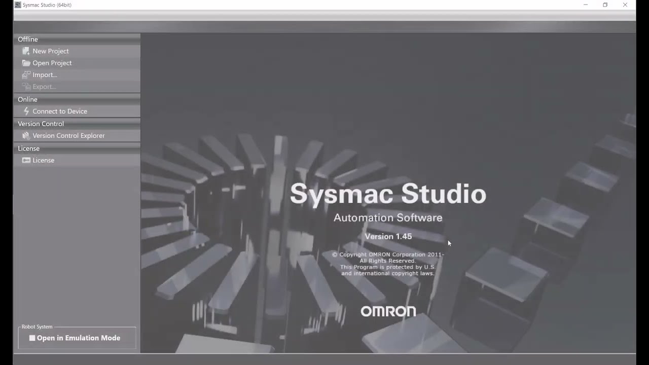 Creating a Project Using OMRON Sysmac Studio