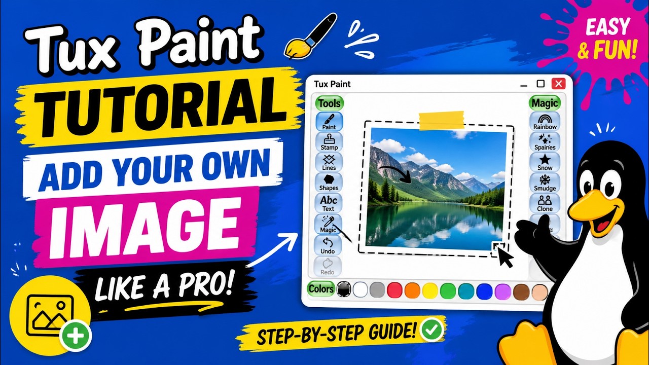 Tux Paint Tutorial 🎨 | How to Add Your Own Image Like a Pro