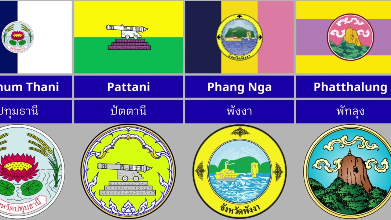 All 77 Provinces of Thailand Flags & Seals