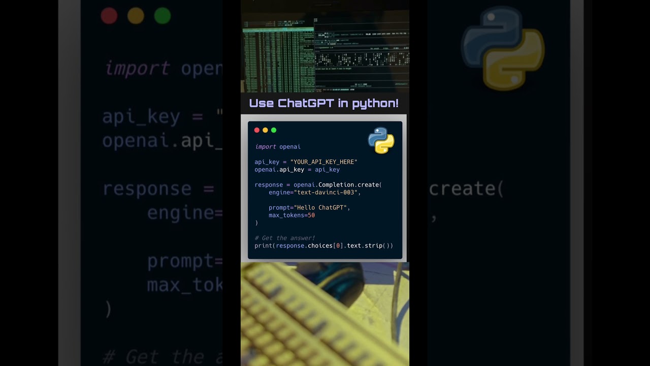 Use chatGPT in your Python programs! #python #code #coding #programming #chatgpt #ai