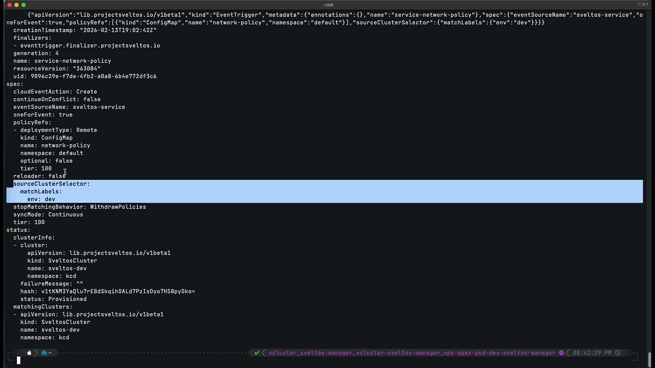 Project Sveltos: event trigger example