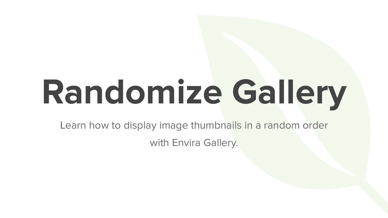 Display Image Thumbnails in a Random Order