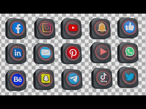 Pack Icons Social Media | transparent background, alpha channel
