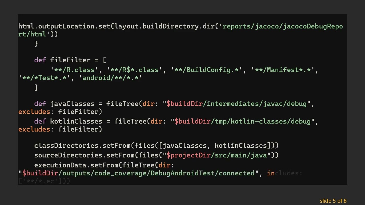 Generating Jacoco Code Coverage Report for Android Projects