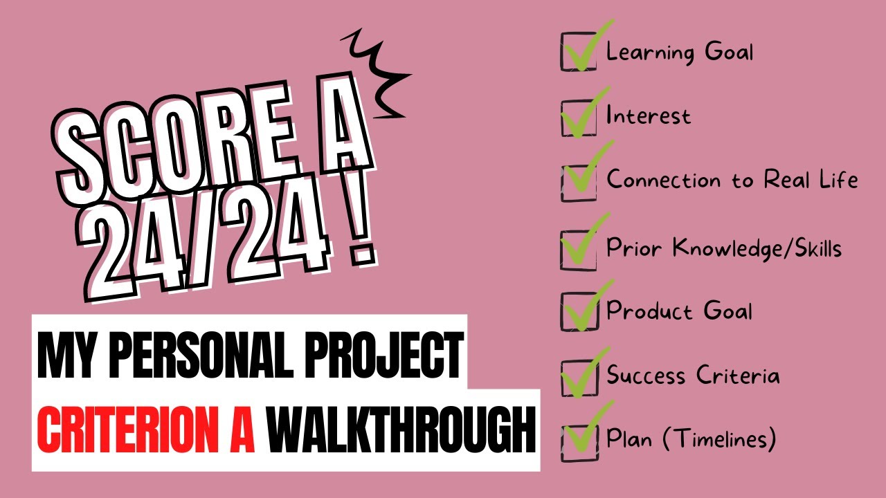 Mastering Criterion A of the IB MYP Personal Project: A Comprehensive ...