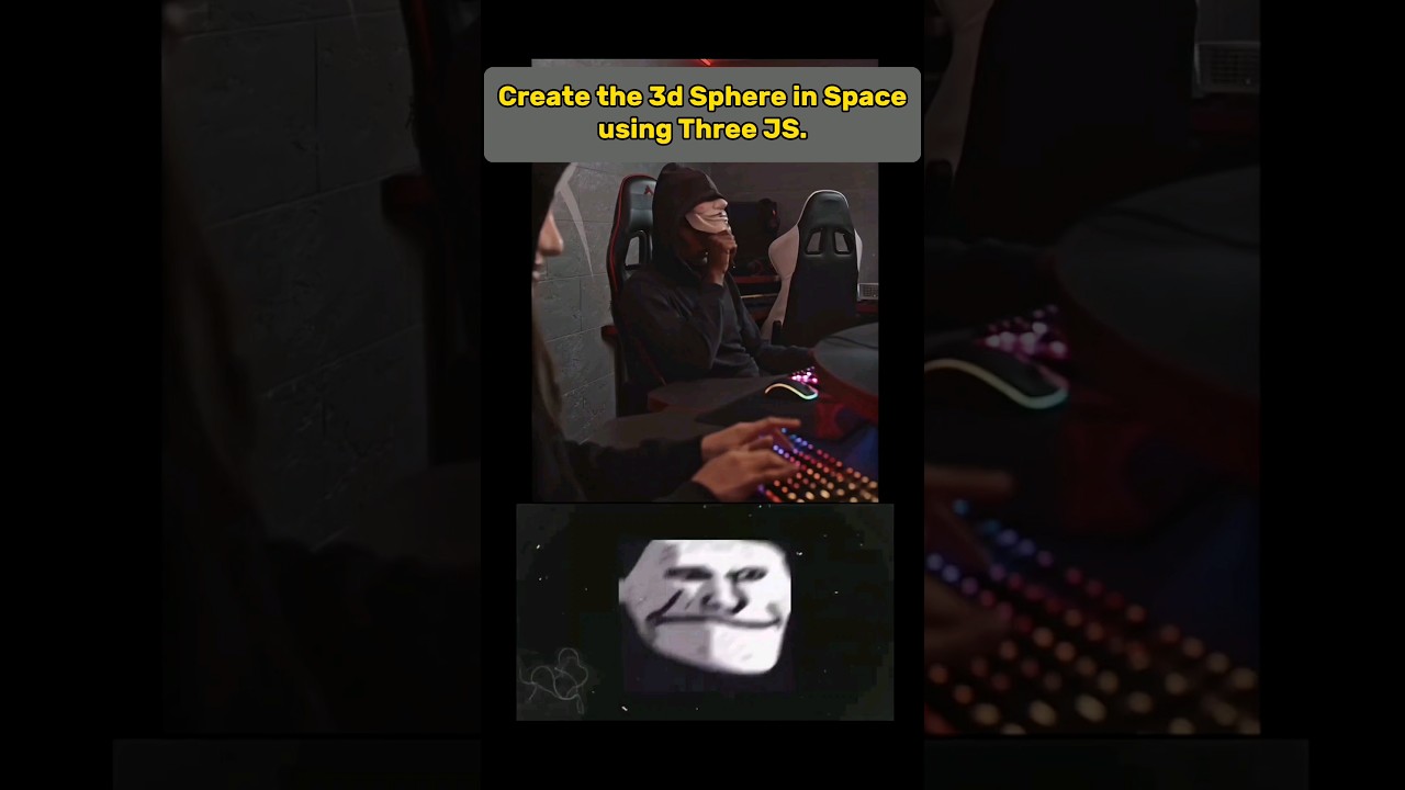 Create 3d Sphere in Space in Three Js | html5 canvas #shorts #javascript #developer #coding
