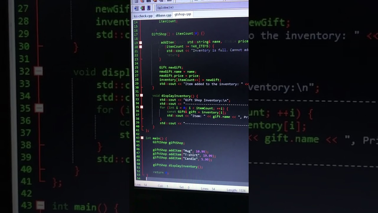 gift inventory c++ #codelife #coderstokyo #codinglife #codingninja #codemasters #coders #coding