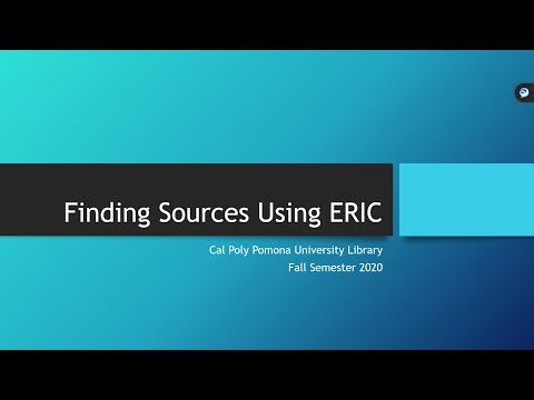 Finding Sources Using ERIC