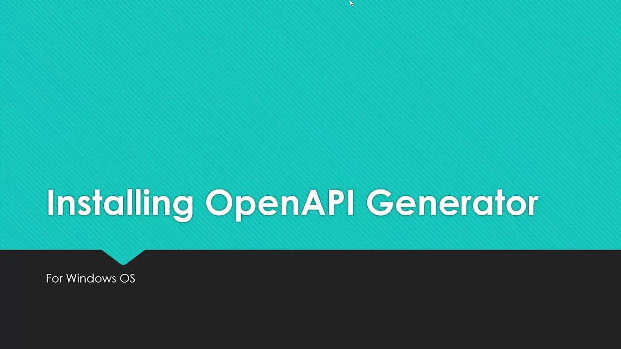 Installing OpenAPI Generator for Windows